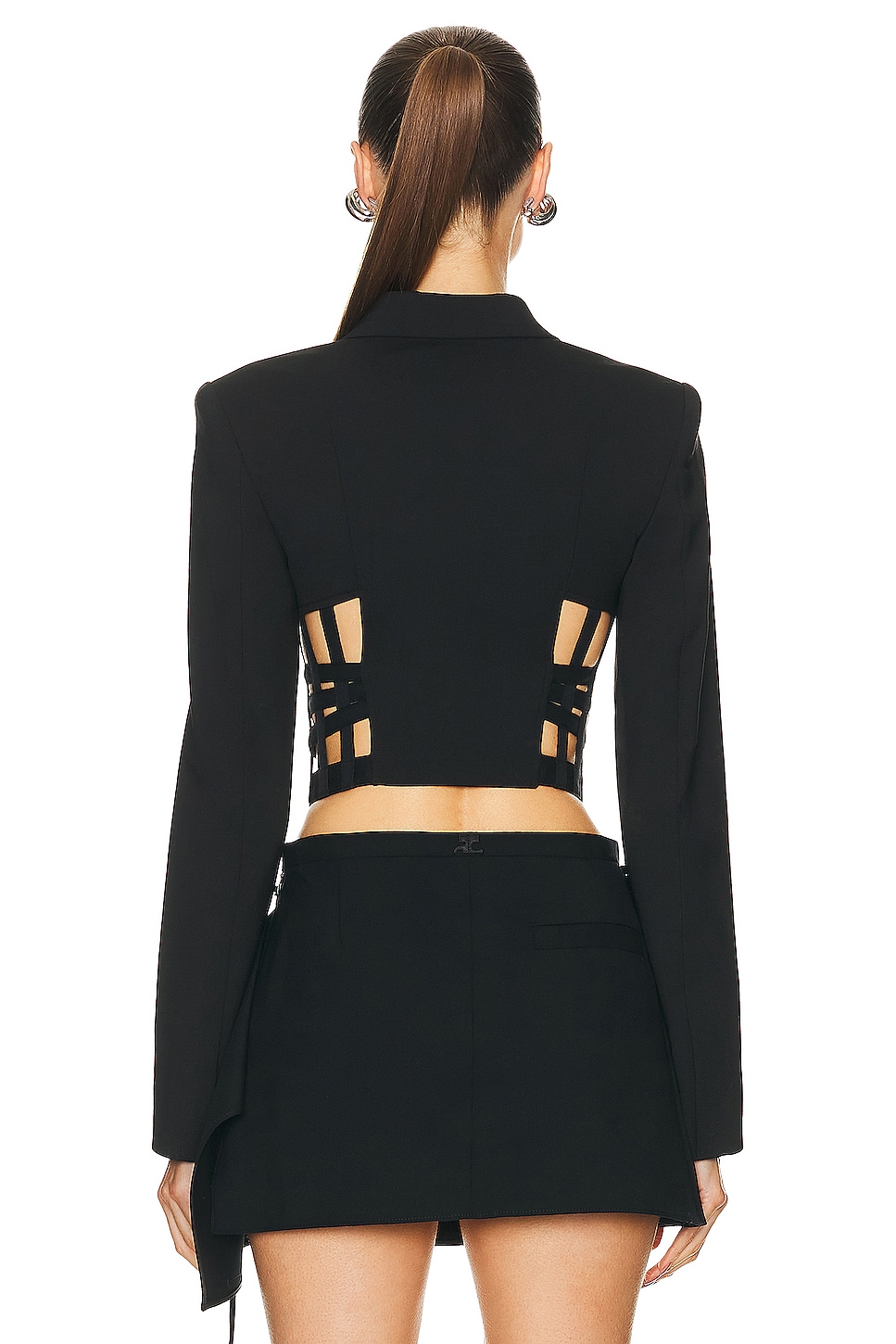 Dion Lee Cage Corset Blazer Top in Black | FWRD