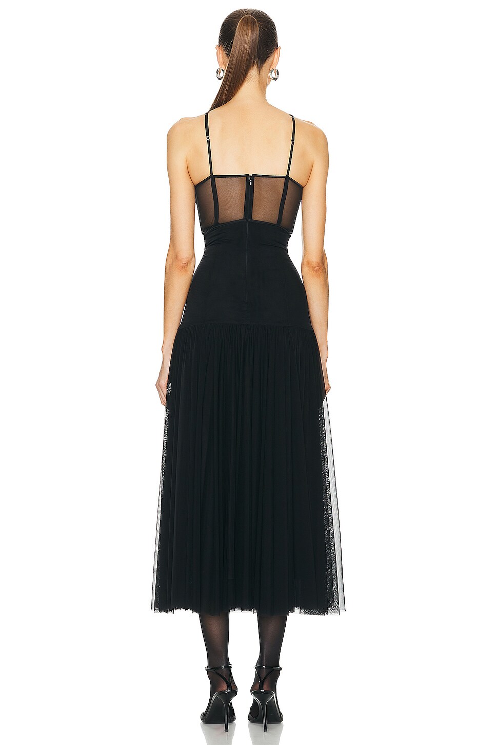 Dolce & Gabbana Long Sheer Dress in Nero | FWRD