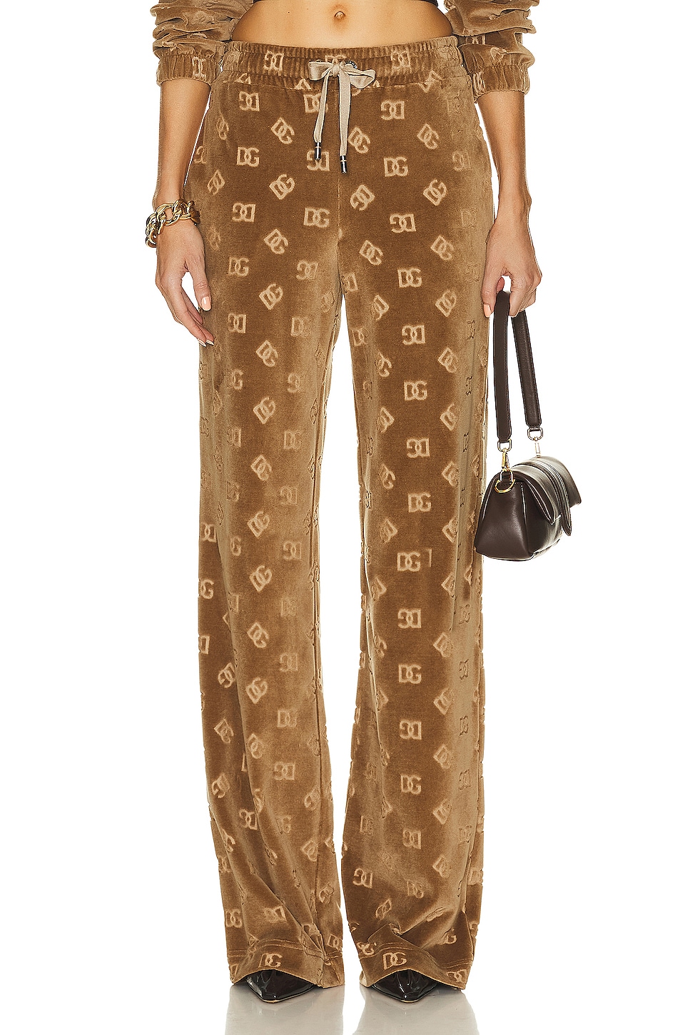 Dolce & Gabbana Wide Leg Pant in Medium Beige | FWRD