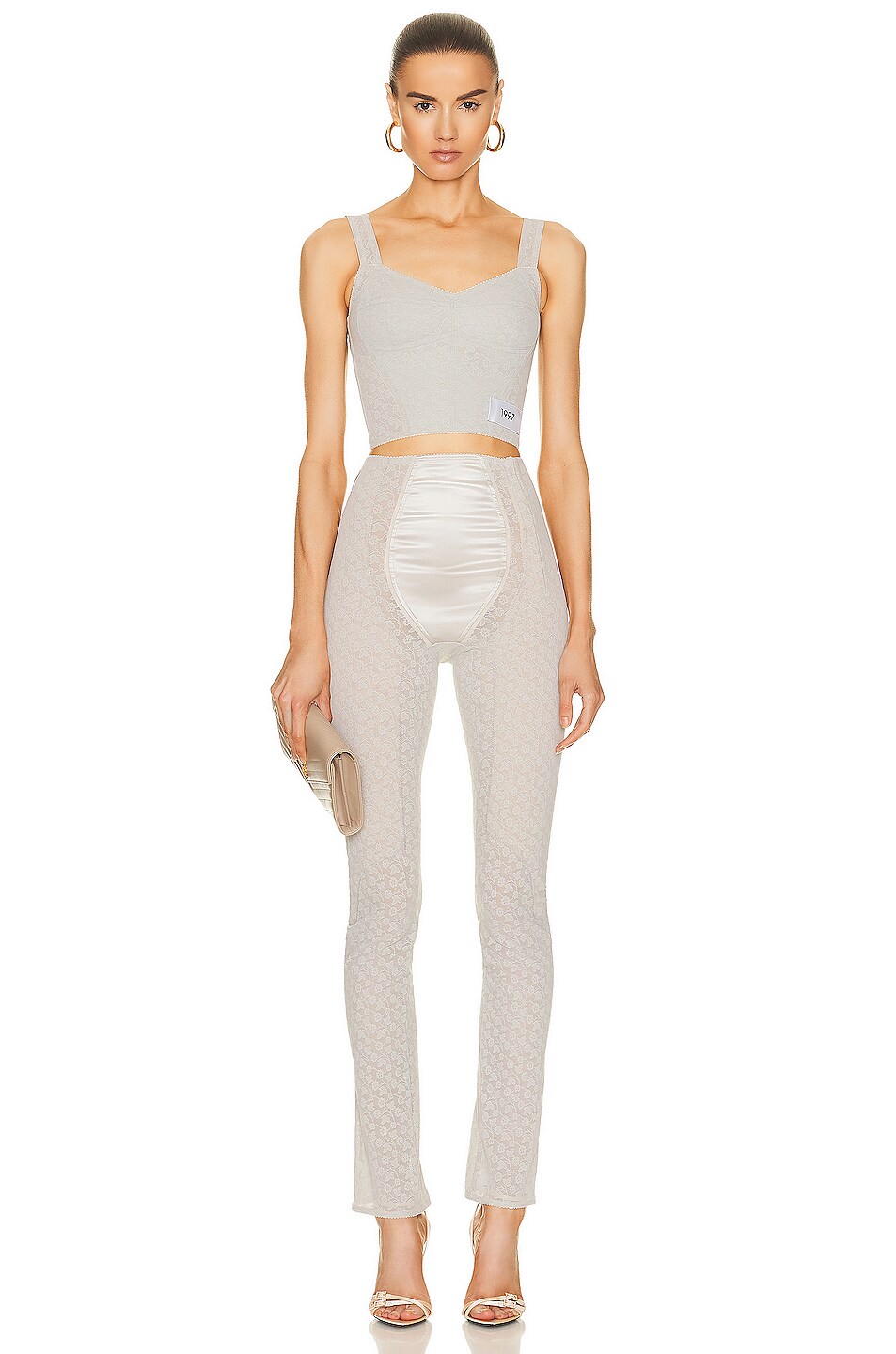 Dolce & Gabbana Stretch Bustier Top in Light Grey 5 | FWRD