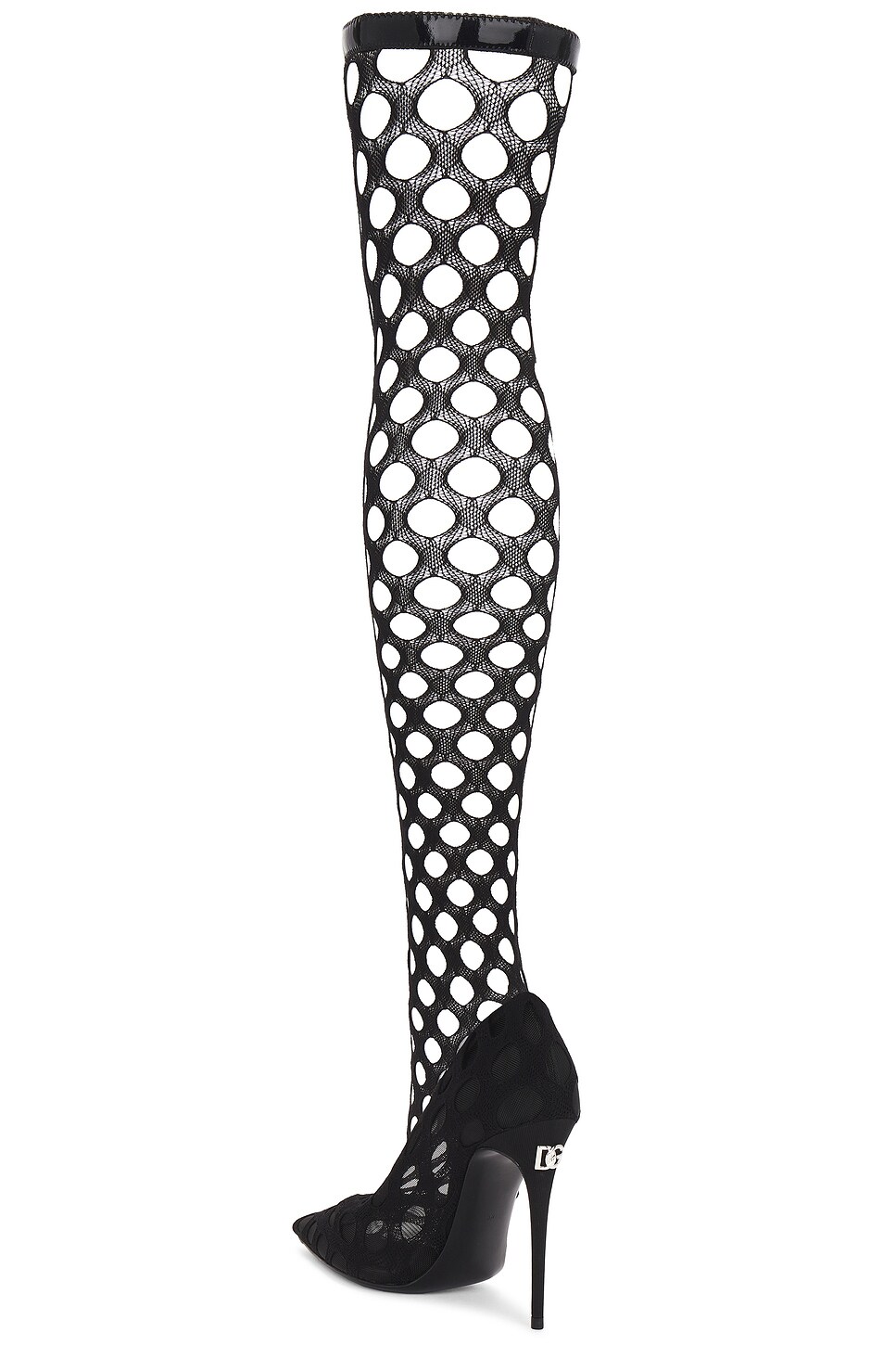 Dolce & Gabbana Fishnet Boot in Nero | FWRD