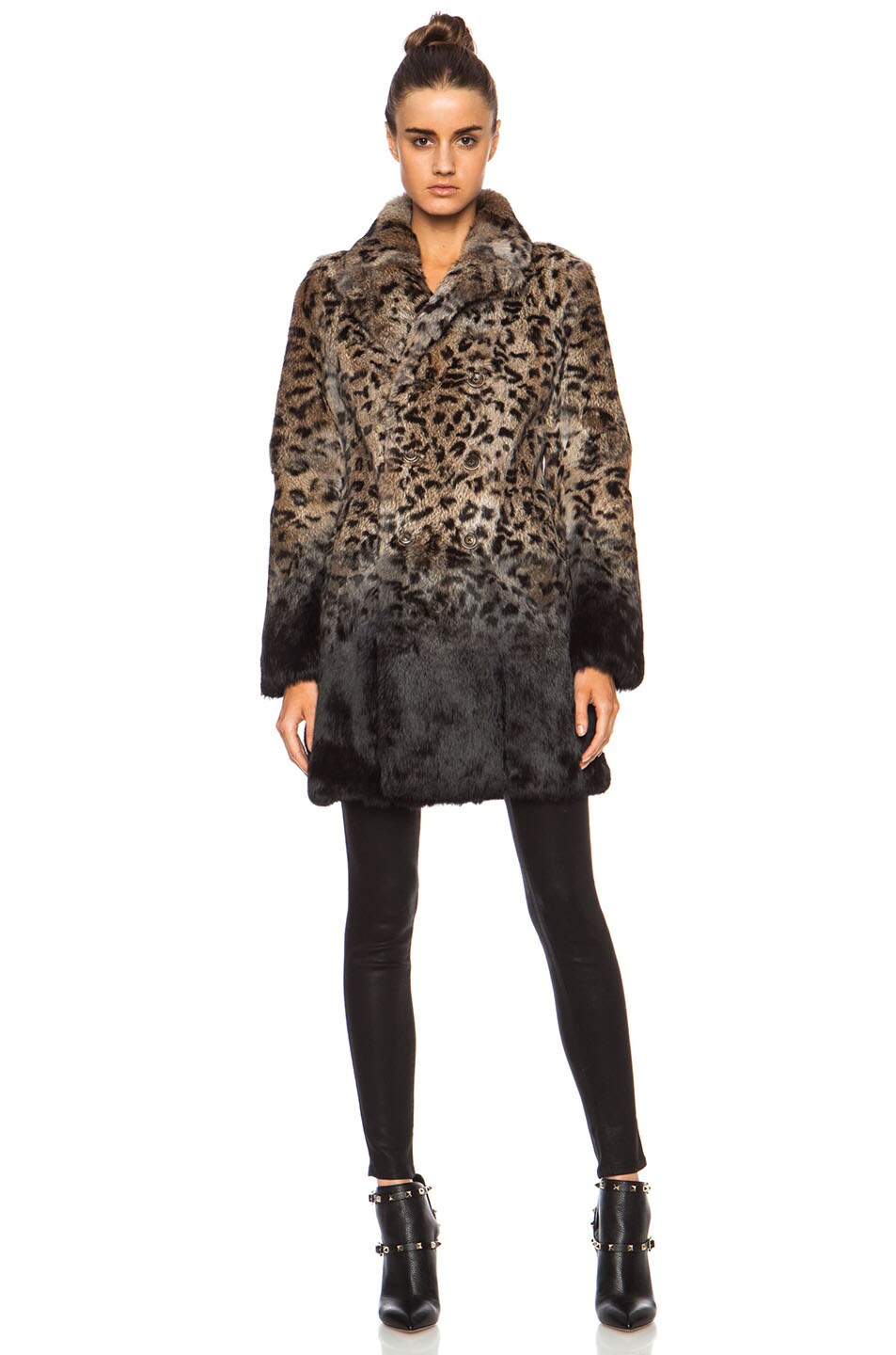 EACH x OTHER Burnt Leopard Fur Coat in Natural | FWRD