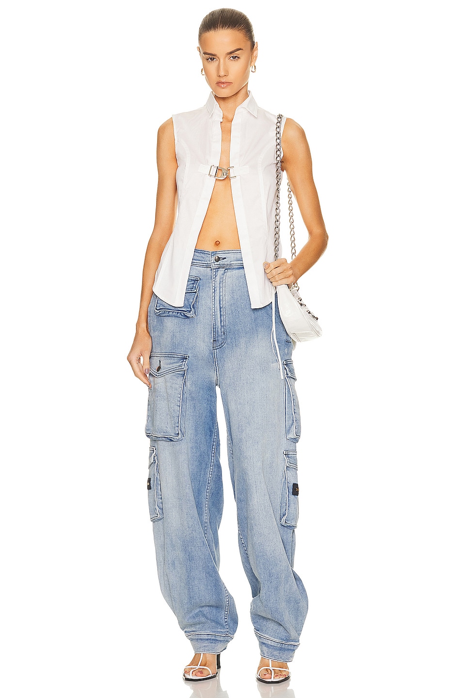 EB Denim Cargo Pants in Rain Wash | FWRD