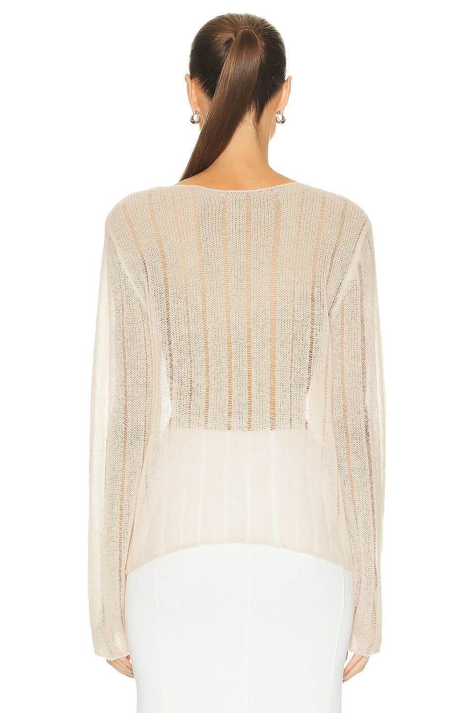 The Elder Statesman Nimbus Drop Needle Sweater in Beige | FWRD