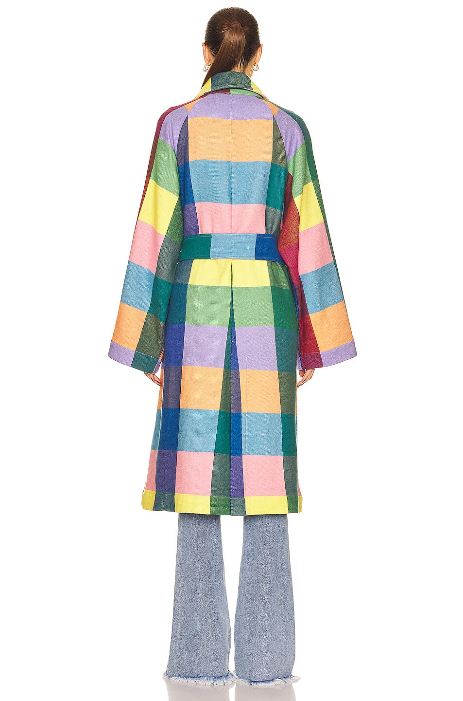 The Elder Statesman Cashmere Rainbow Woven Doheny Coat in Matcha ...