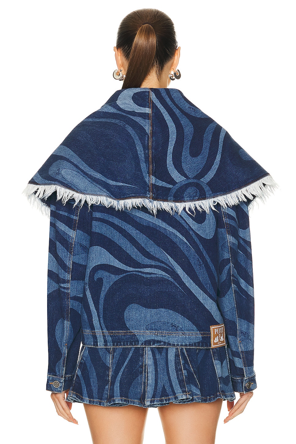 Emilio Pucci Denim Cape in Blue & Celeste | FWRD