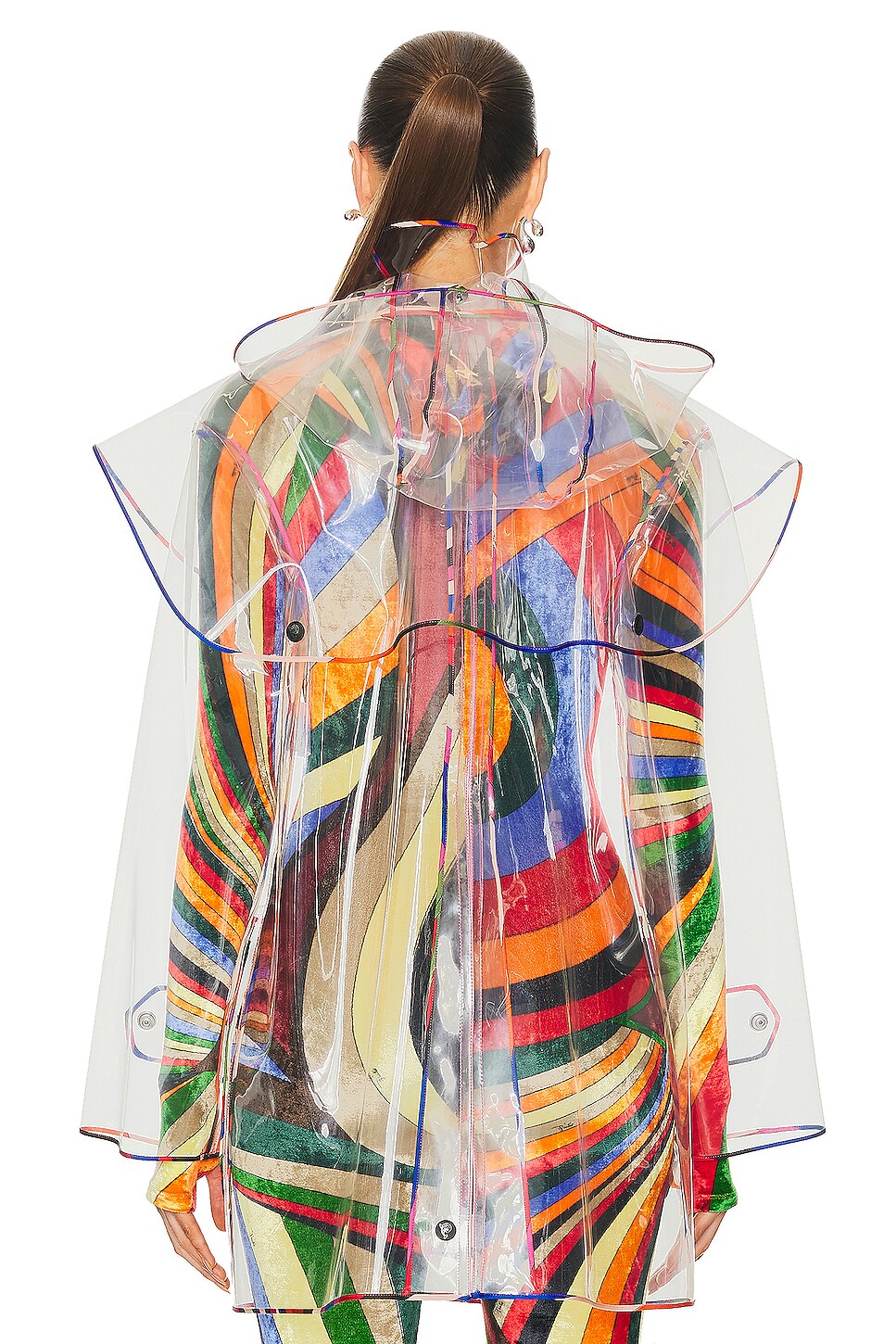 Emilio Pucci Transparent Polyurethane Raincoat in TRASPARENTE | FWRD