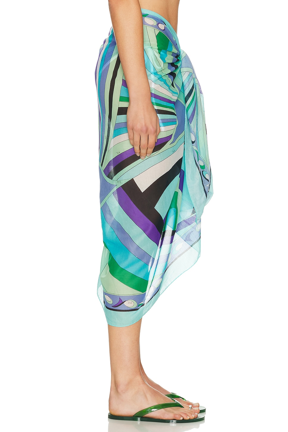 Emilio Pucci Cotton Pareo in Verde & Lilla | FWRD