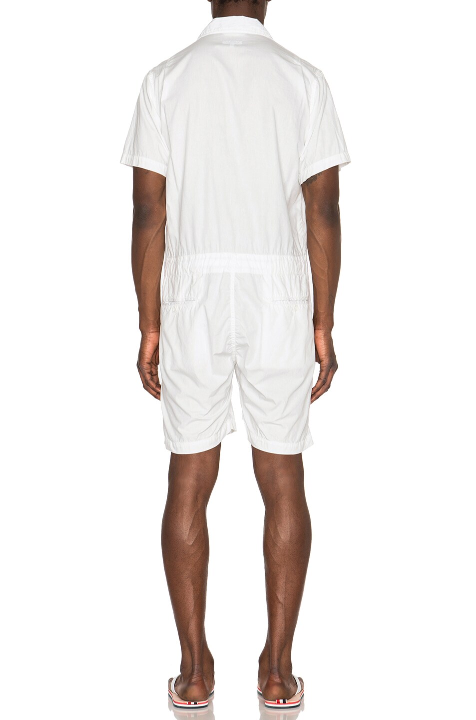 Engineered Garments Combi Suit in White Poplin | FWRD