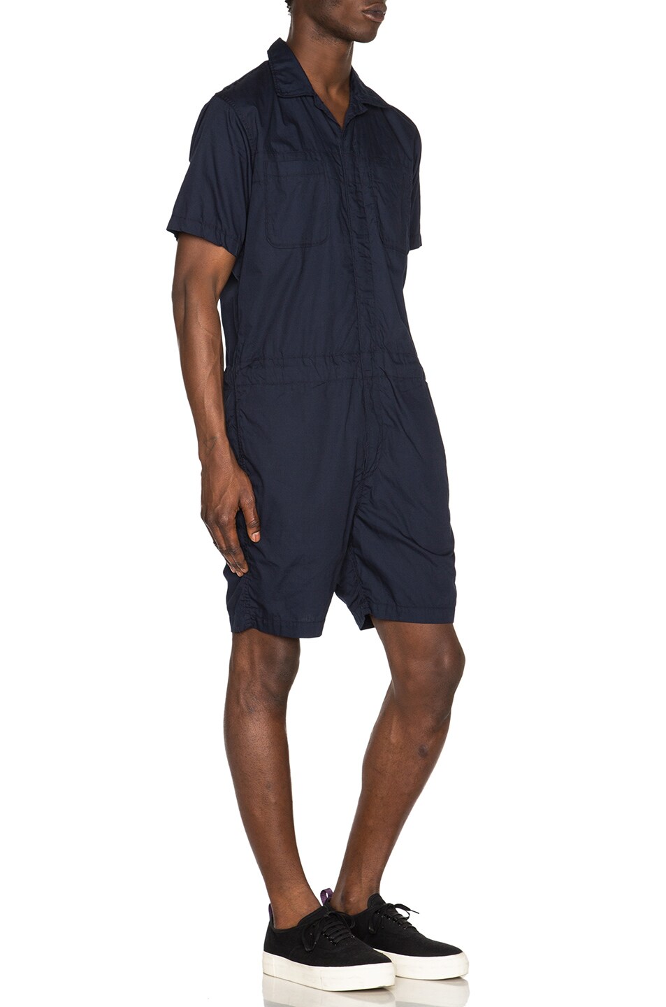 Engineered Garments Combi Suit in Dark Navy Poplin | FWRD