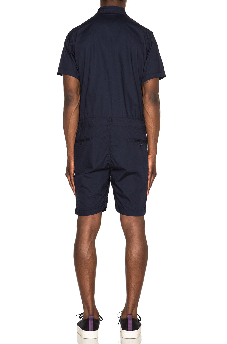 Engineered Garments Combi Suit in Dark Navy Poplin | FWRD