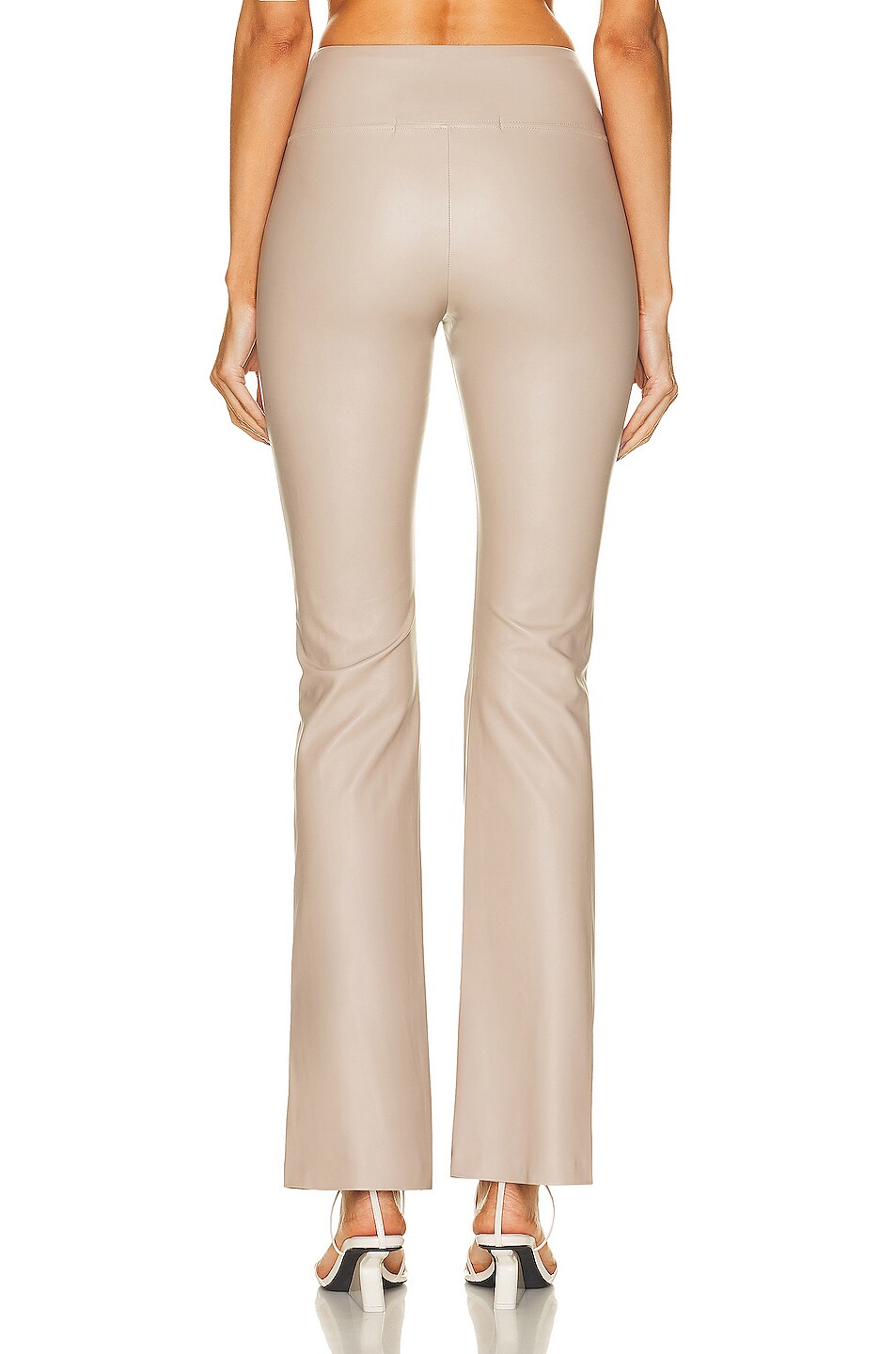 Enza Costa Matte Vegan Leather Bootcut Legging in Putty | FWRD