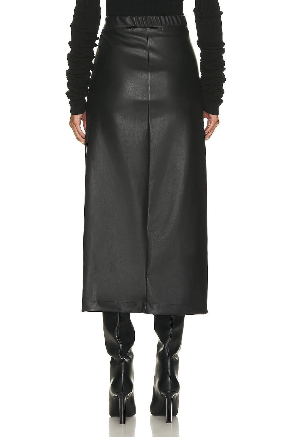 Enza Costa Matte Vegan Leather Wrap Skirt in Black | FWRD