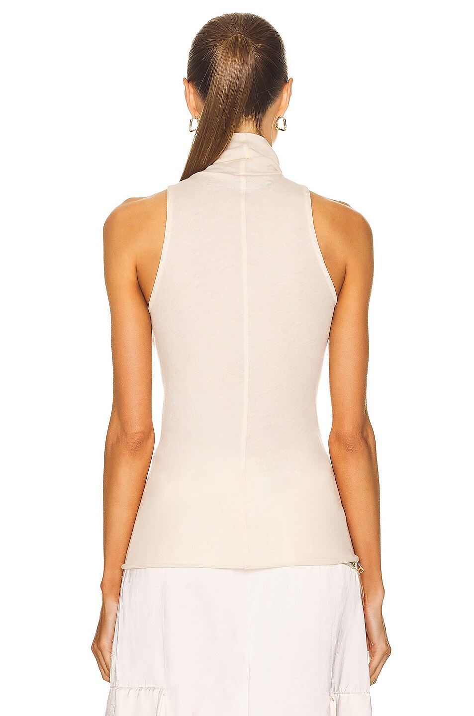 Enza Costa Cashmere Halter Turtleneck Tank in Natural | FWRD