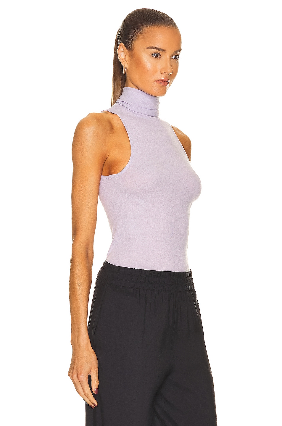 Enza Costa Cashmere Halter Turtleneck Tank in Iris | FWRD
