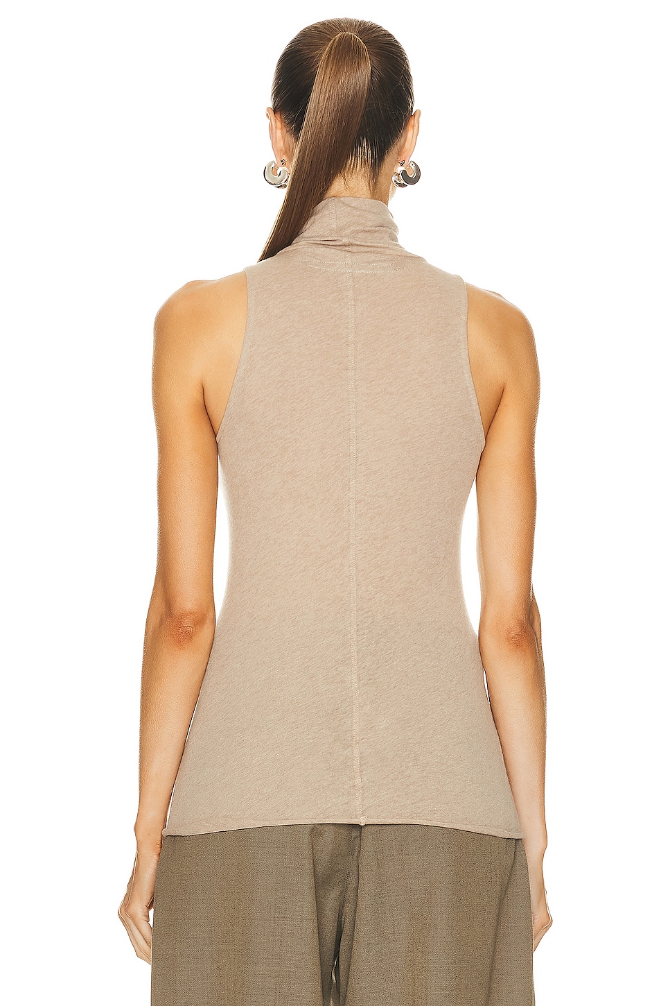 Enza Costa Cashmere Halter Turtleneck Top in Khaki | FWRD