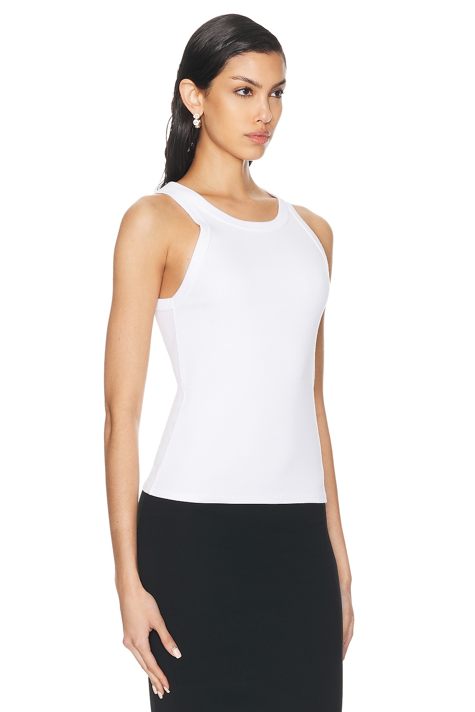 Enza Costa Supima Rib Sheath Tank in White | FWRD