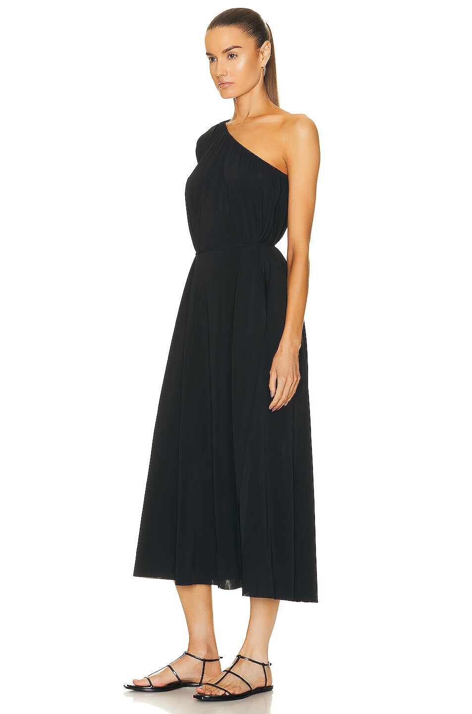 ERES Georgie One Shoulder Long Dress in Noir | FWRD