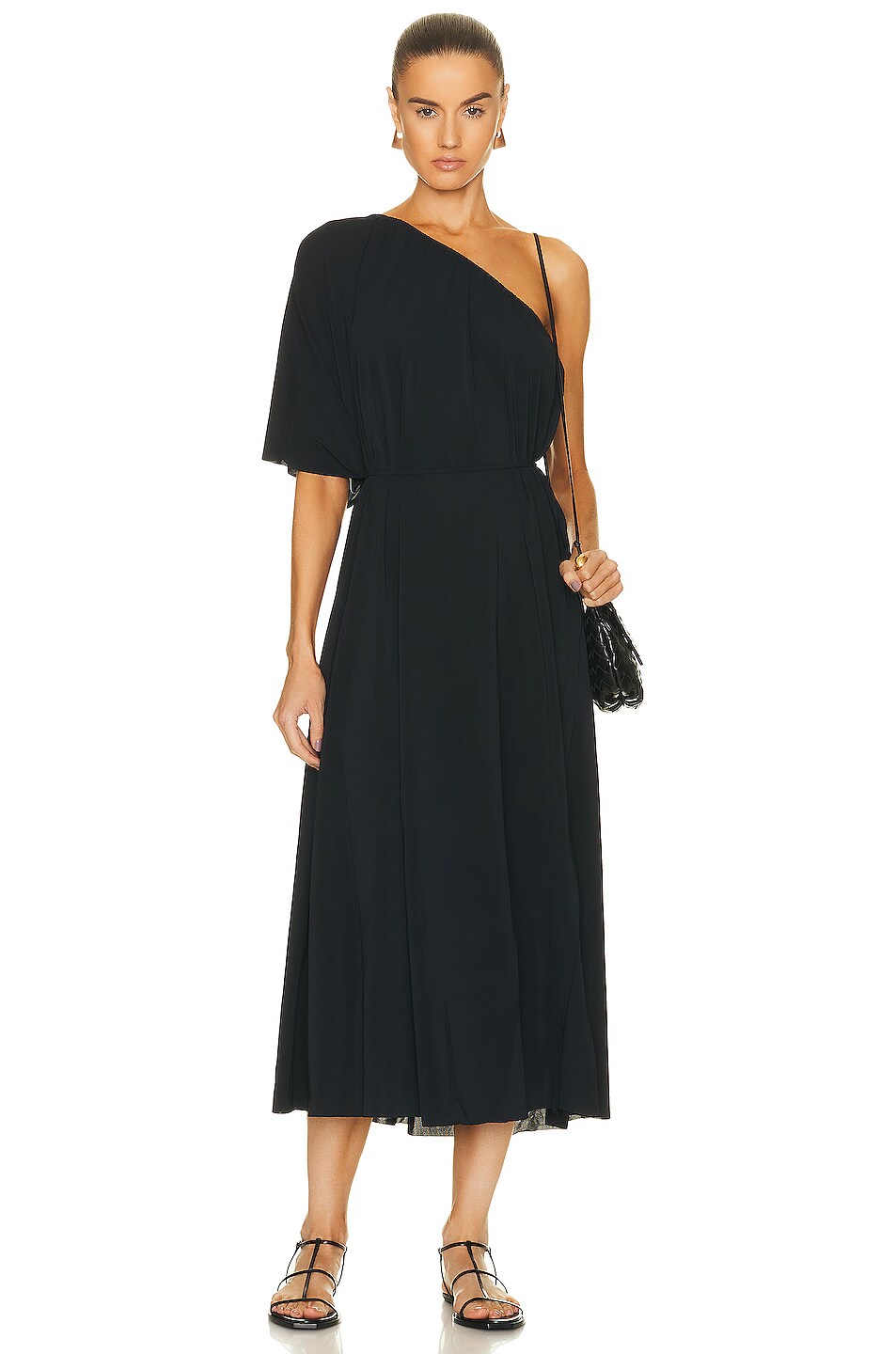 ERES Georgie One Shoulder Long Dress in Noir | FWRD