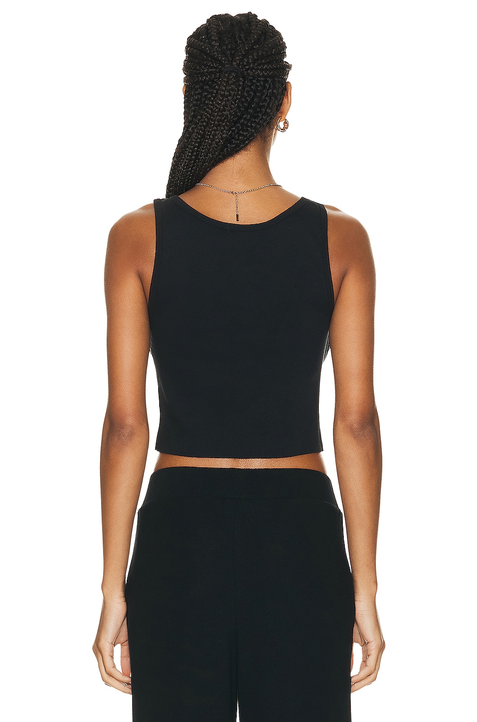 Eterne Cropped Scoop Neck Tank Top in Black | FWRD