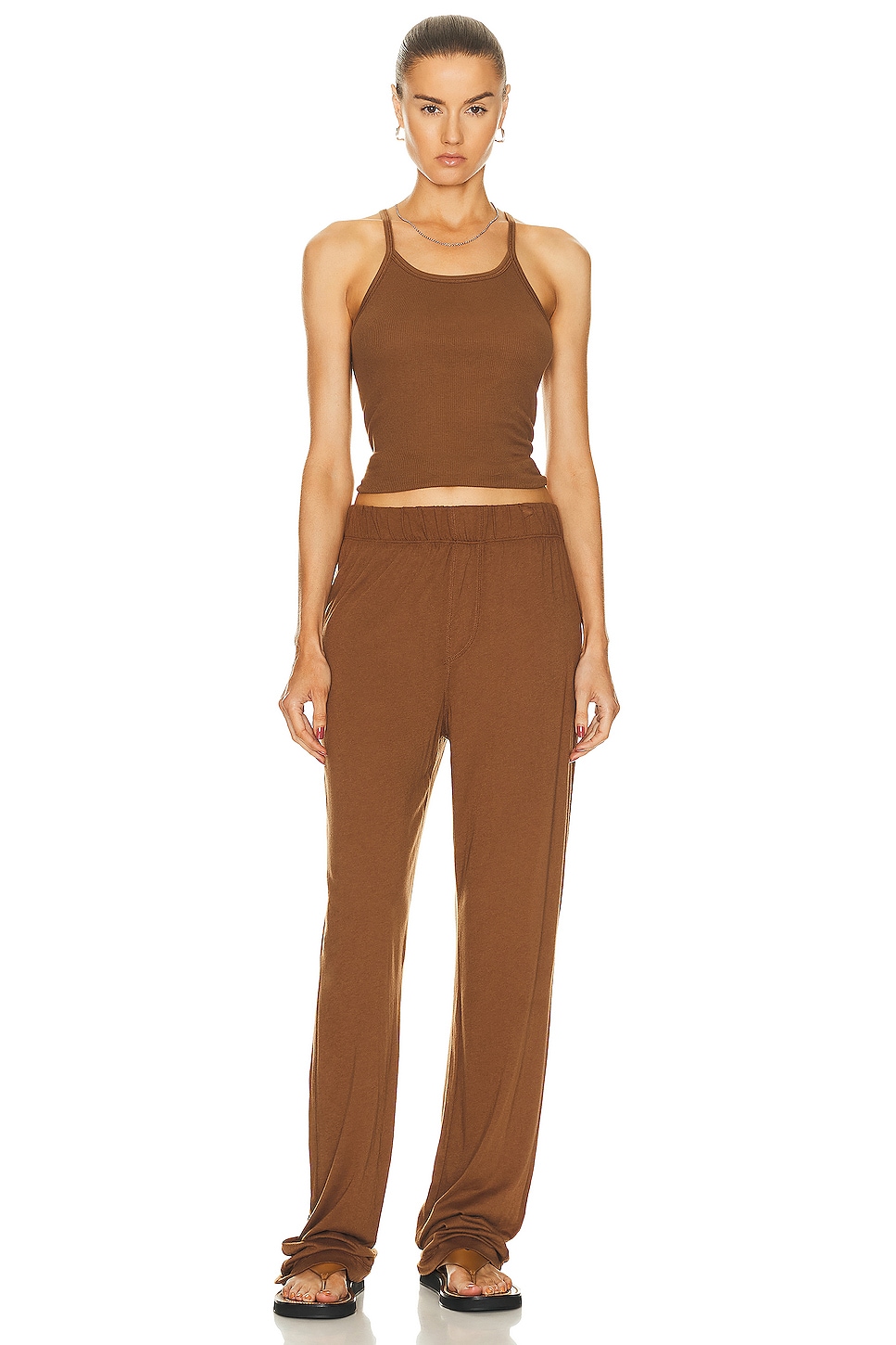 Eterne Rib Tank Top in Earth | FWRD