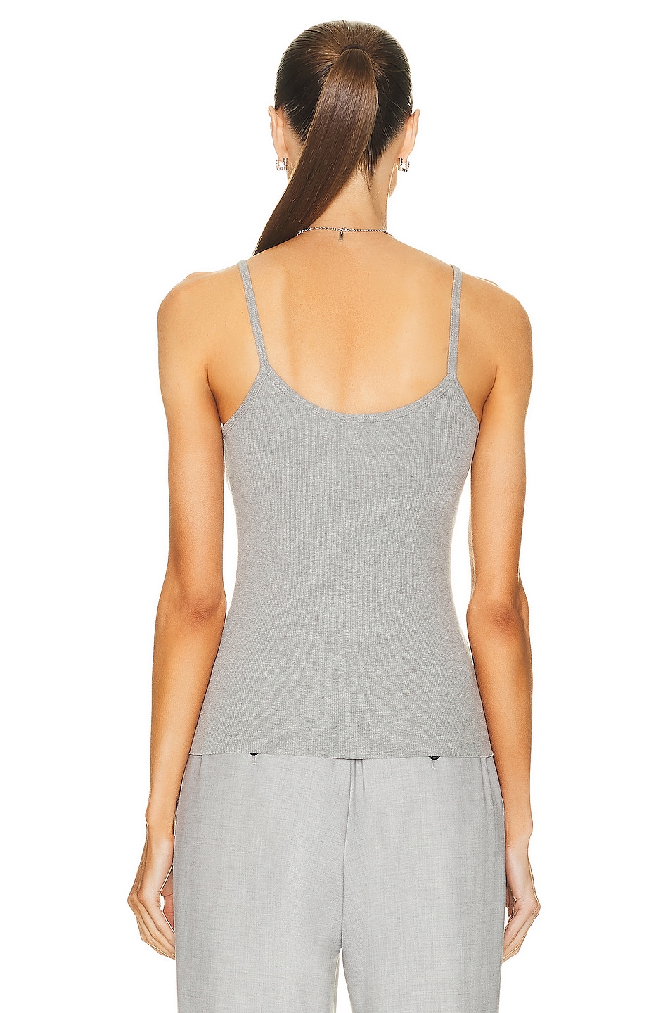 Eterne Thin Strap Fitted Tank Top in Heather Grey | FWRD