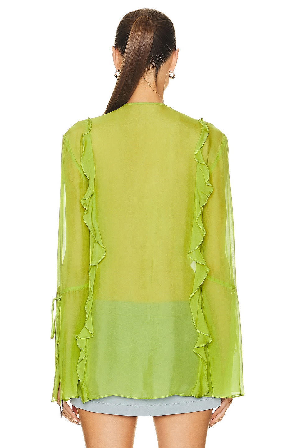 ET OCHS Christal Cascade Tie Front Top in Fern | FWRD