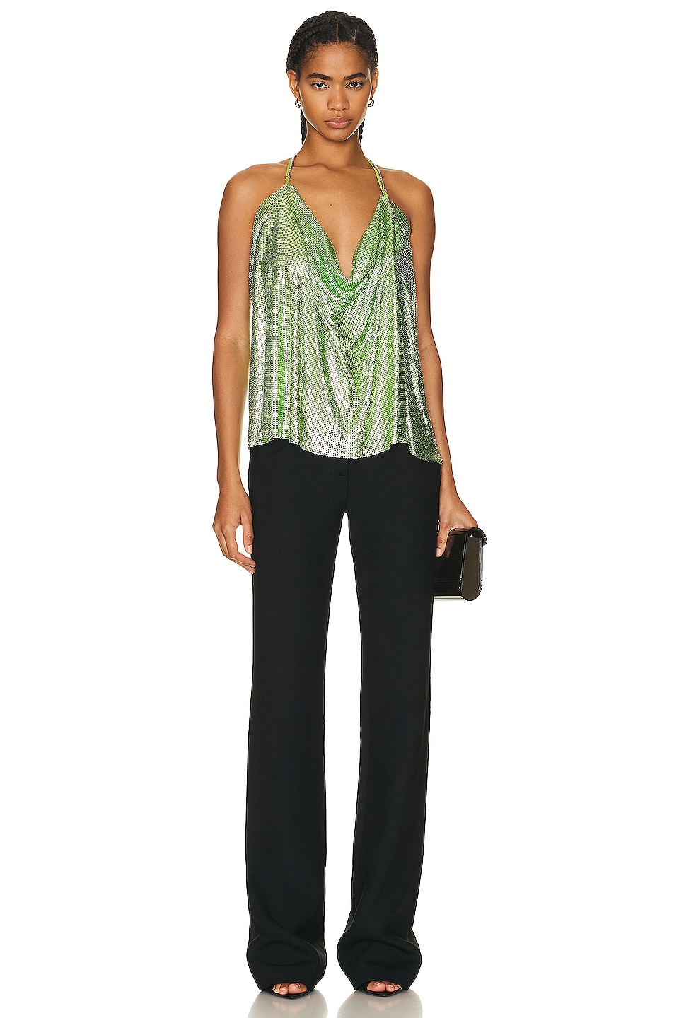 ET OCHS Minka Chainmail Tank Top in Fern | FWRD