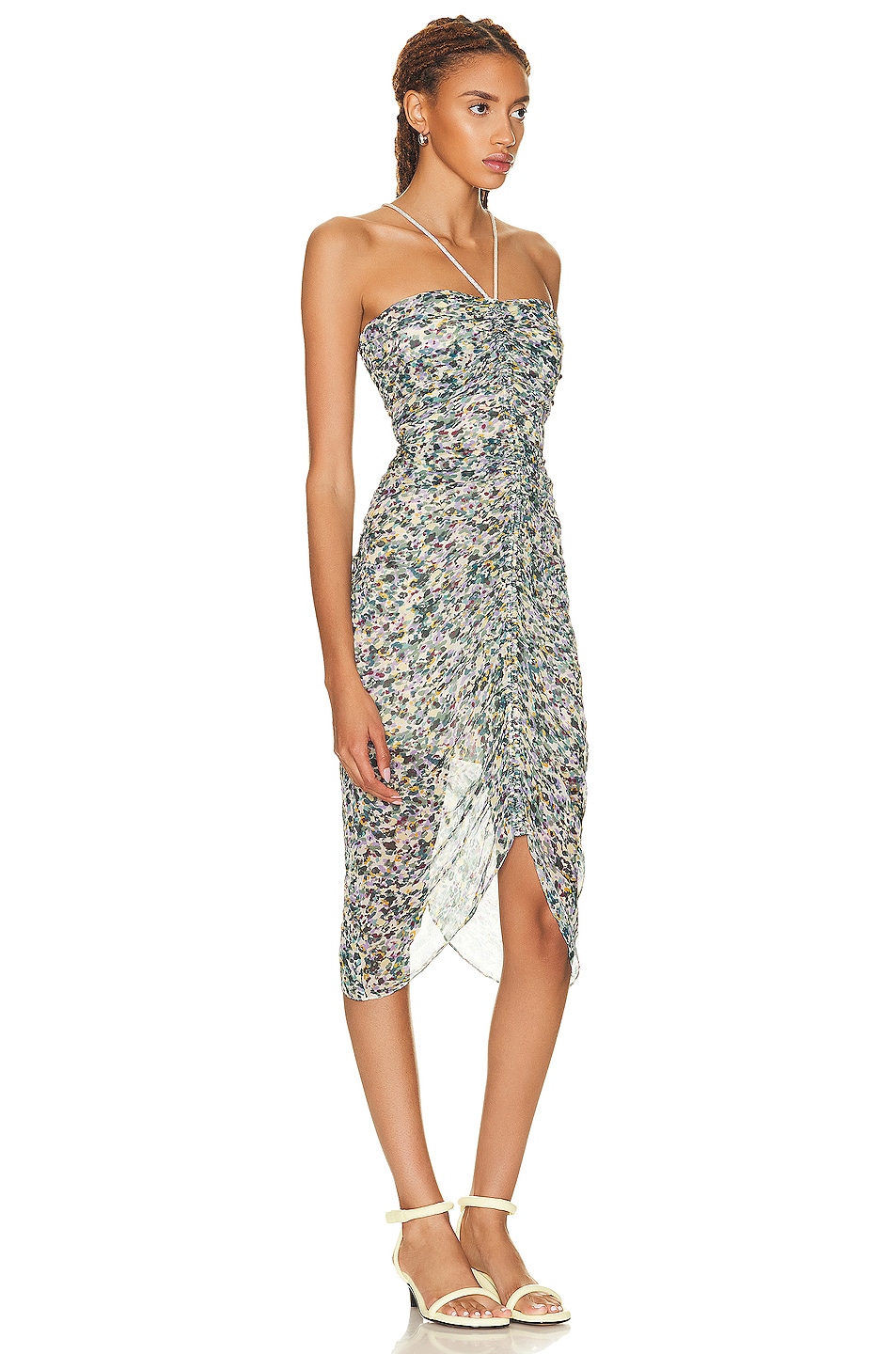 Isabel Marant Etoile Falone Dress in Green & Ecru | FWRD