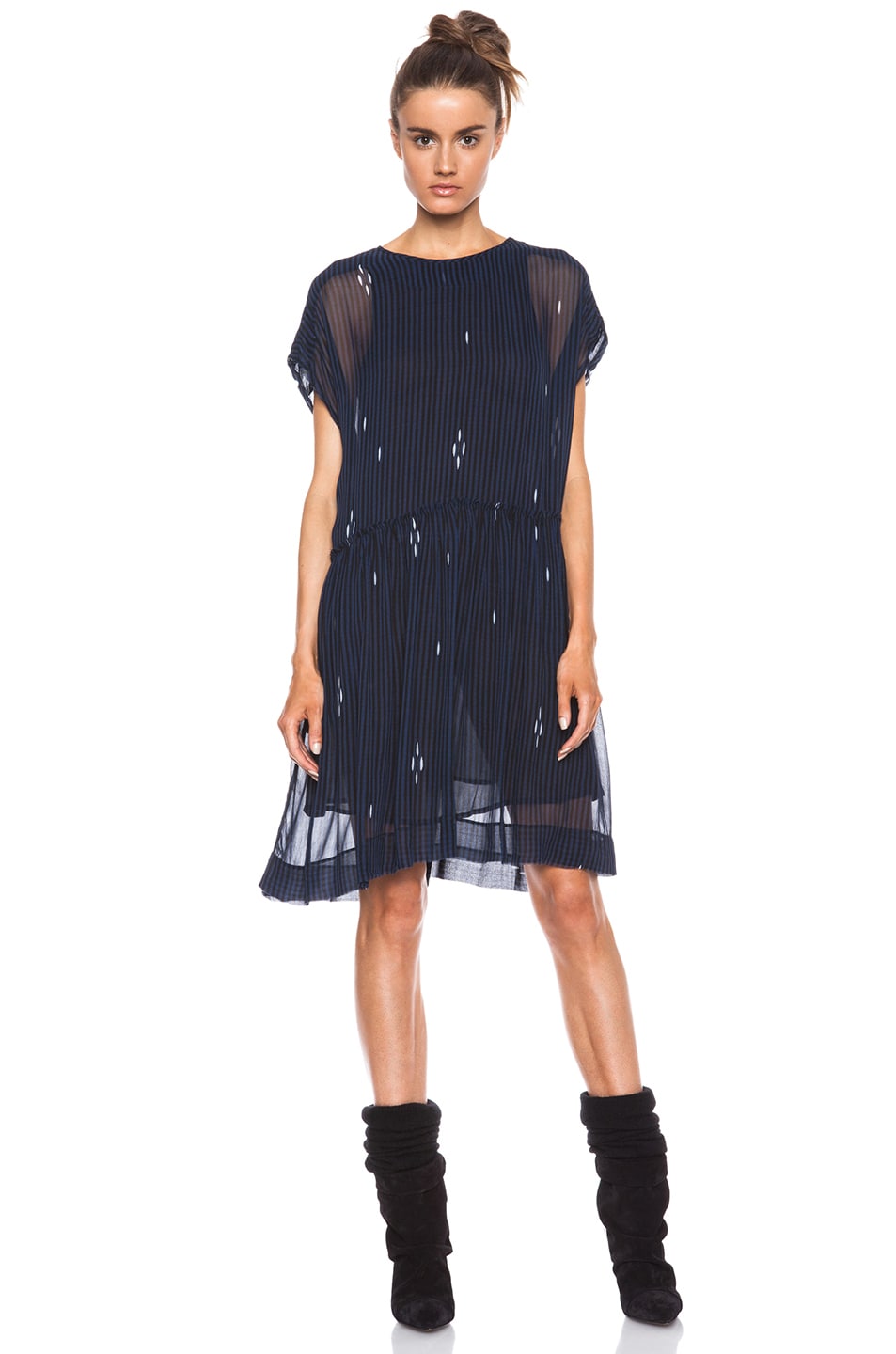 Isabel Marant Etoile Calesi Printed Viscose Dress in Midnight | FWRD