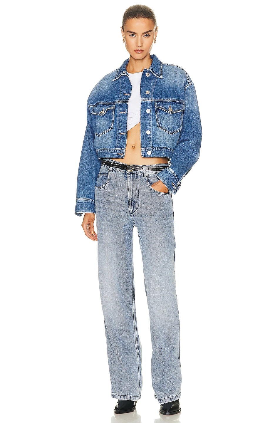 Isabel Marant Etoile Tadia Denim Jacket in Light Blue | FWRD