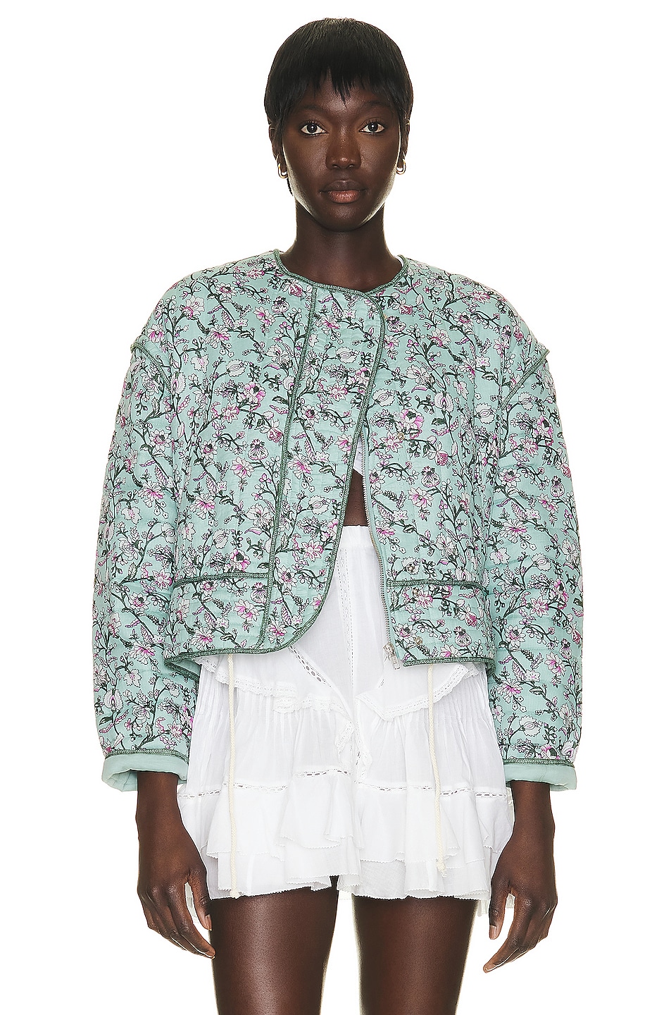 Isabel Marant Etoile Gelio Jacket in Almond Green | FWRD