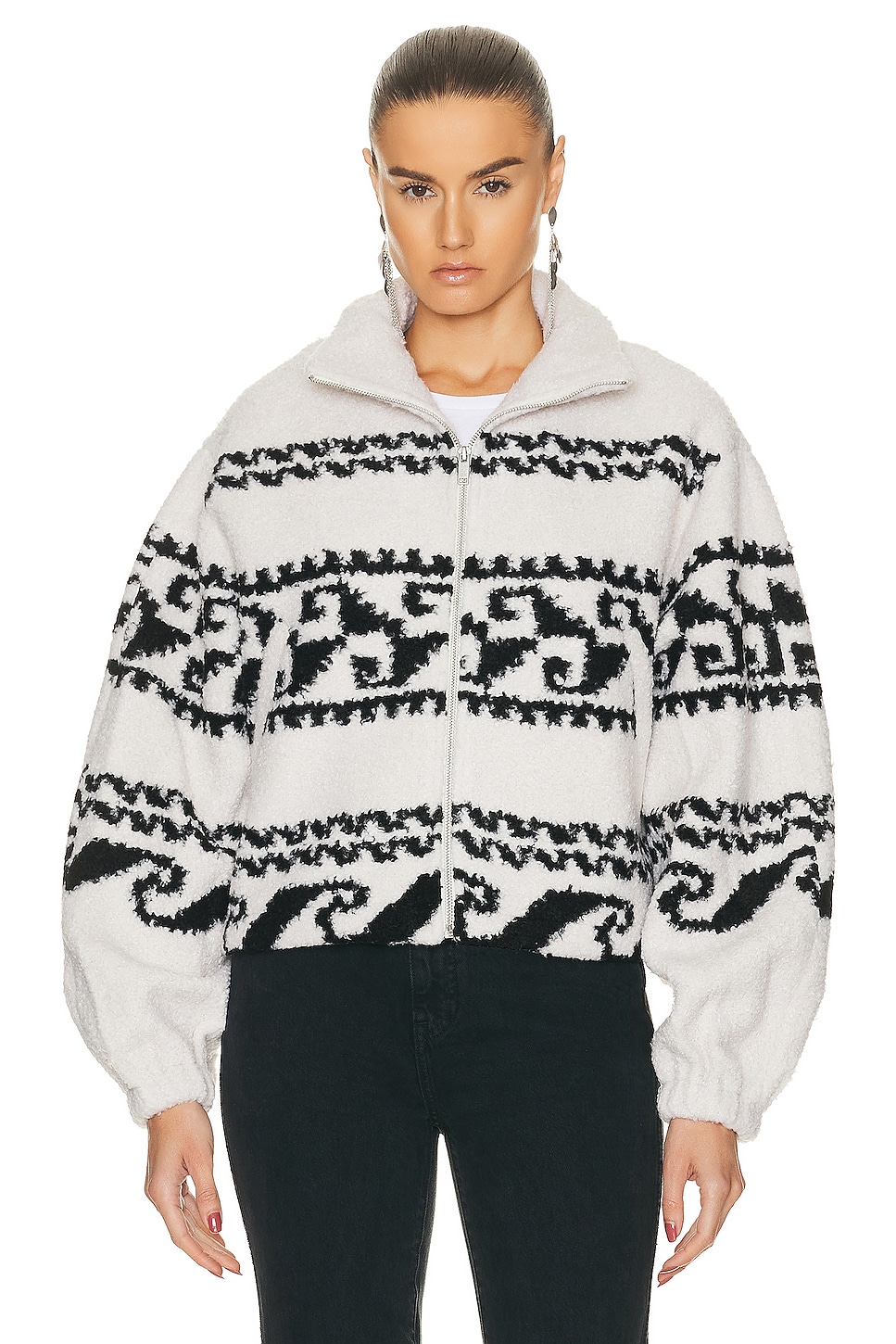 Isabel Marant Etoile Mackensy Fuzzy Jacket in Ecru | FWRD