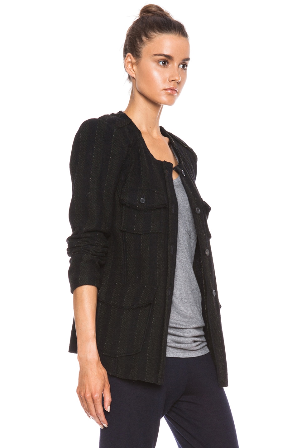 Isabel Marant Etoile Joff Heavy Wool-Blend Jacket in Dark Green | FWRD