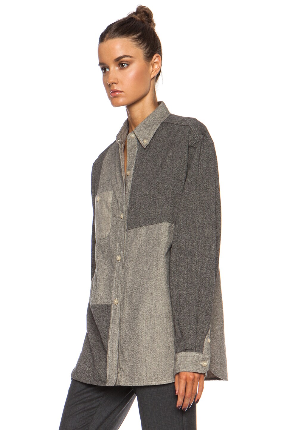 Isabel Marant Etoile Paden Cotton Shirt in Grey | FWRD