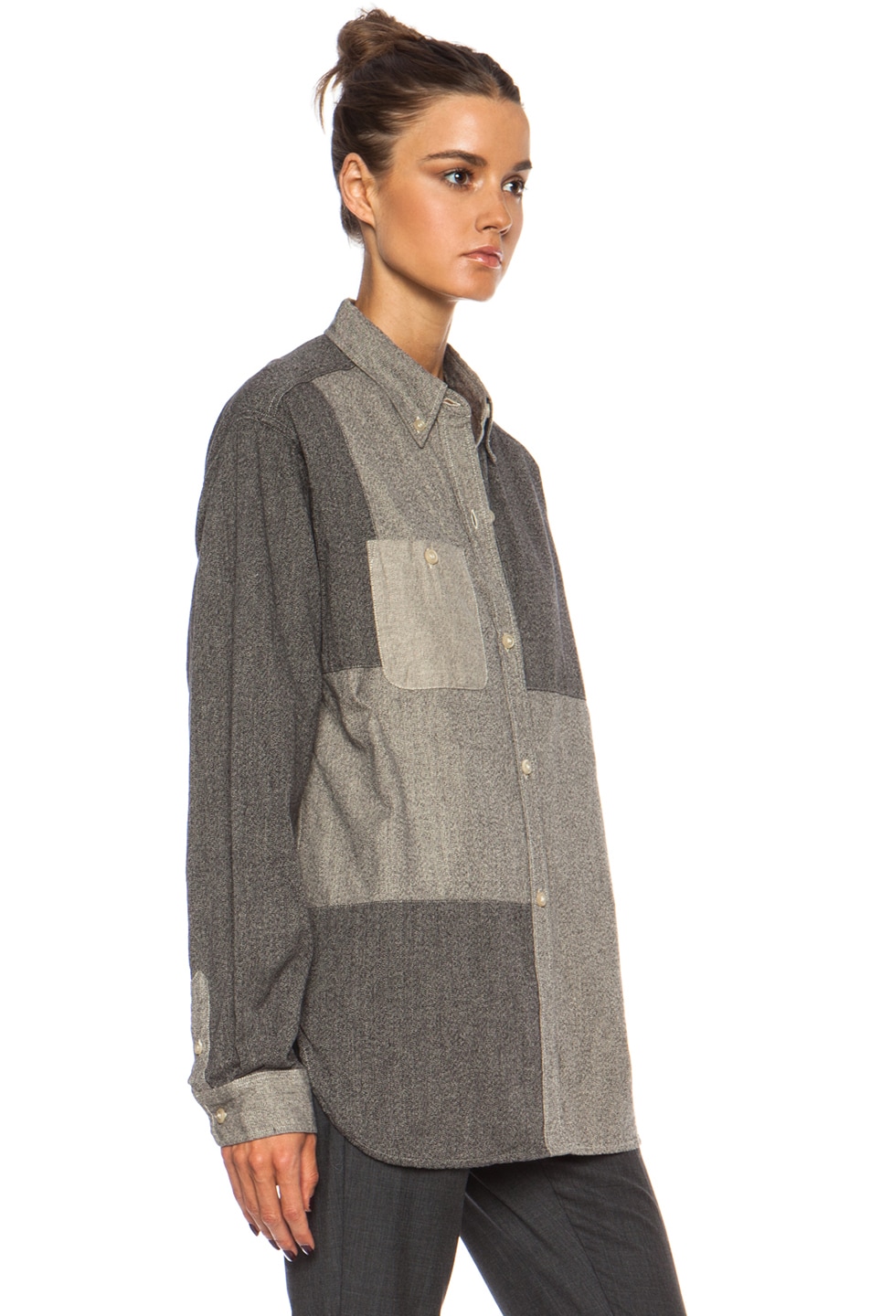 Isabel Marant Etoile Paden Cotton Shirt in Grey | FWRD