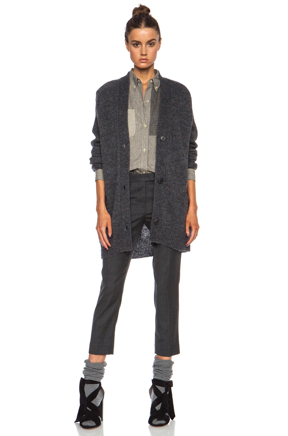 Isabel Marant Etoile Paden Cotton Shirt in Grey | FWRD