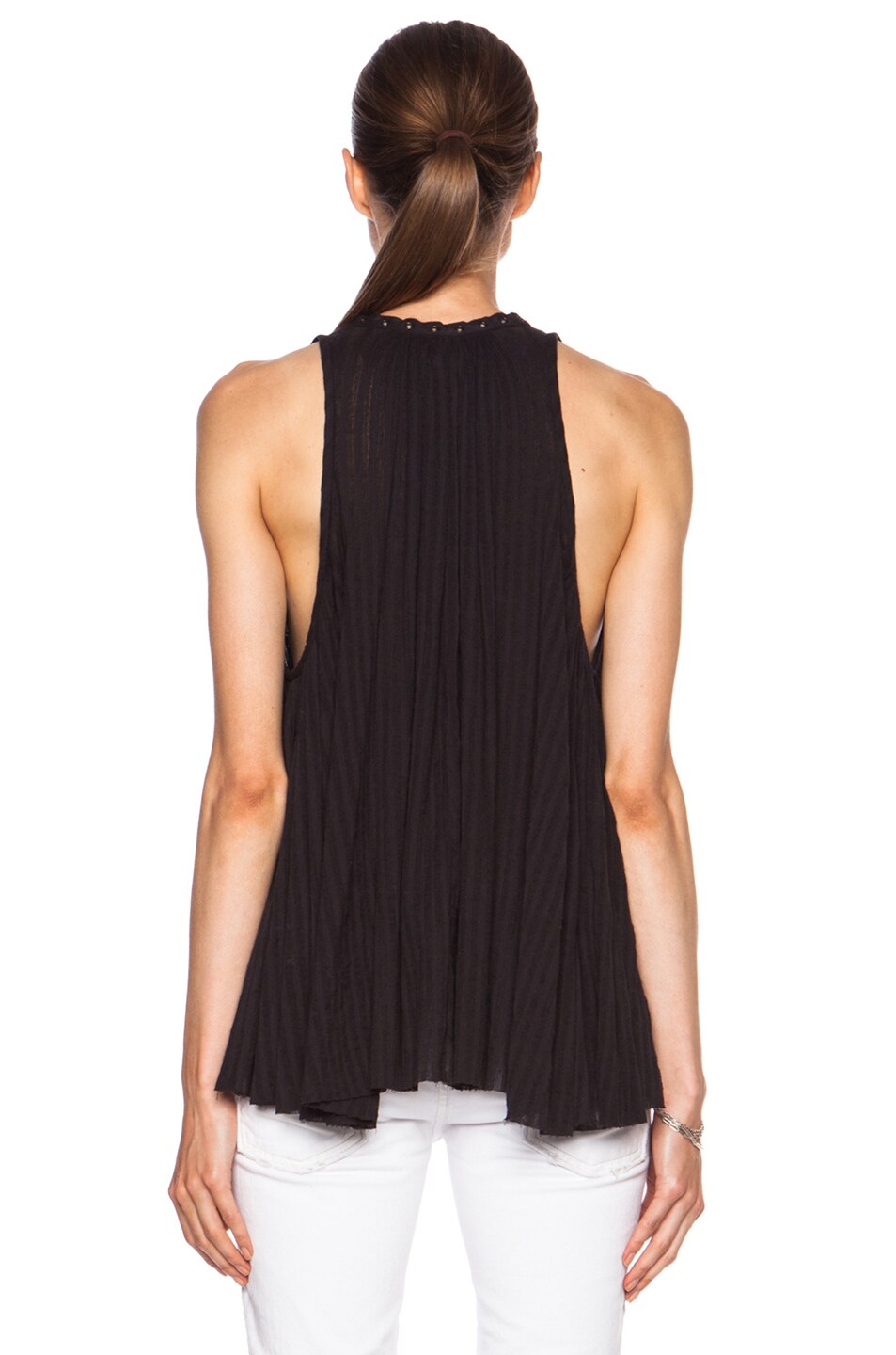 Isabel Marant Etoile Ted Cotton Gauze Tank in Black | FWRD