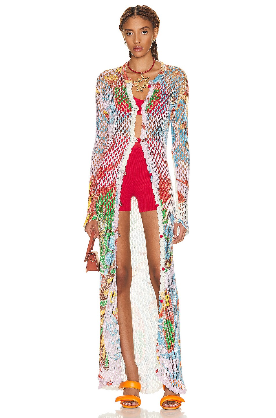 Etro Long Sleeve Knit Cardigan in Rosso | FWRD