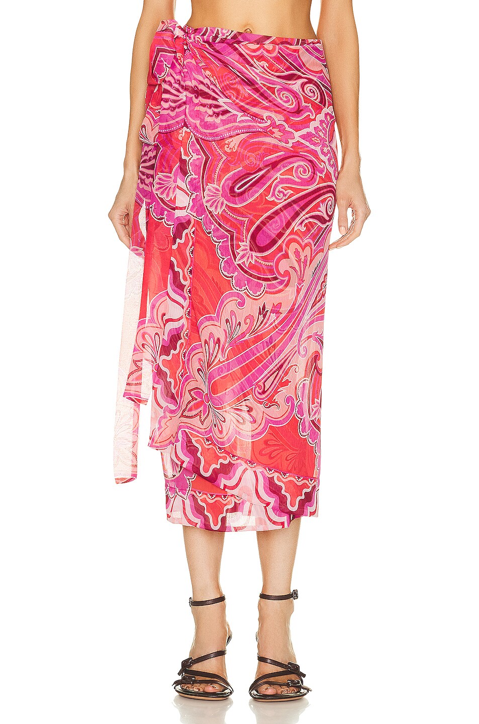 Etro Wrap Maxi Skirt in Fuchsia | FWRD