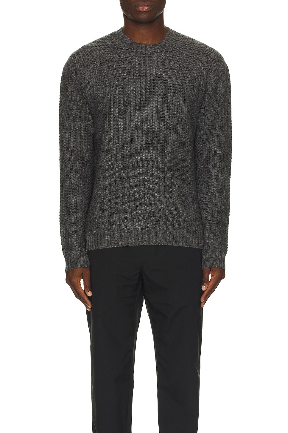 FRAME Textured Sweater in Anthracite | FWRD