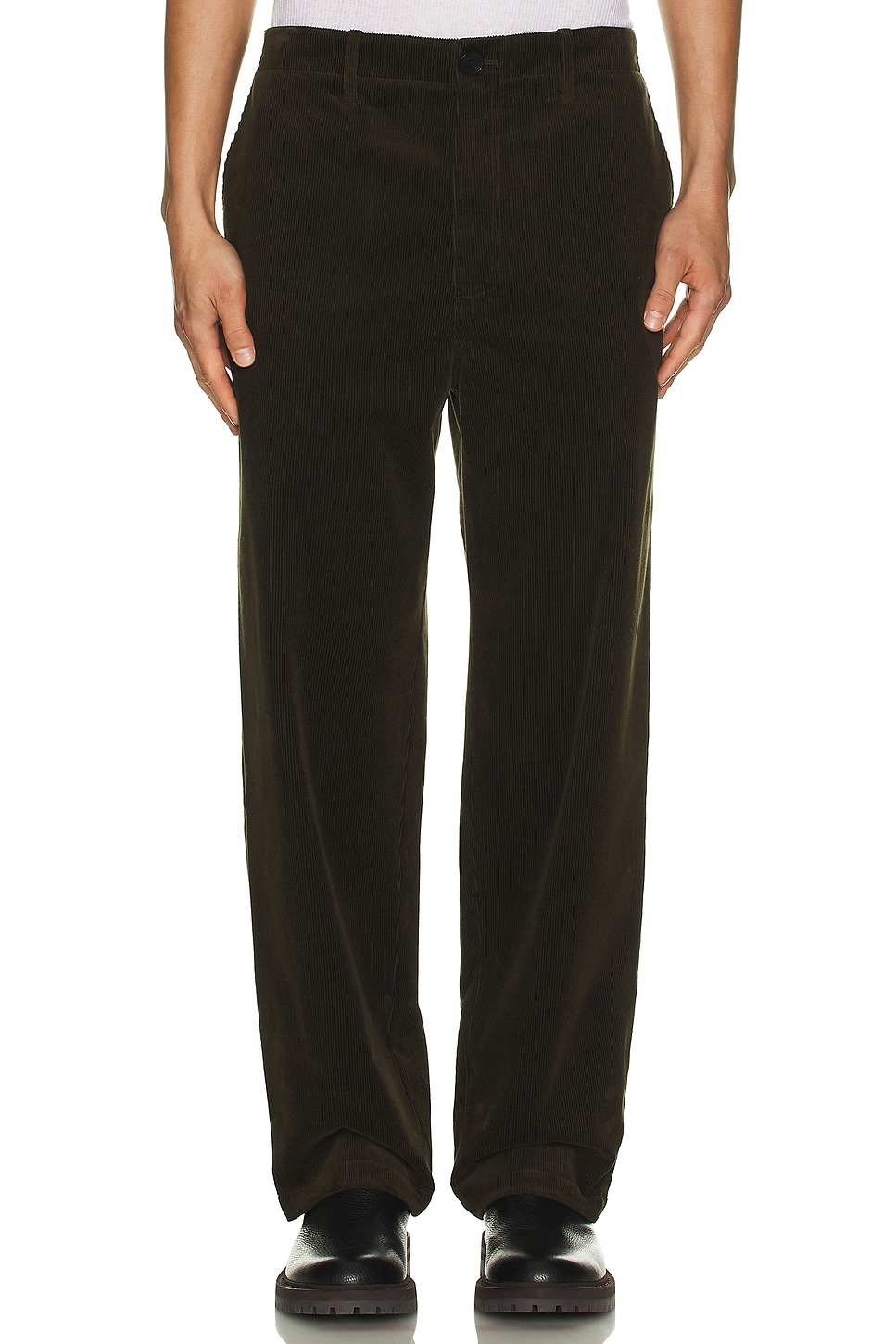 FRAME Soft Corduroy Pants in Dark Olive | FWRD