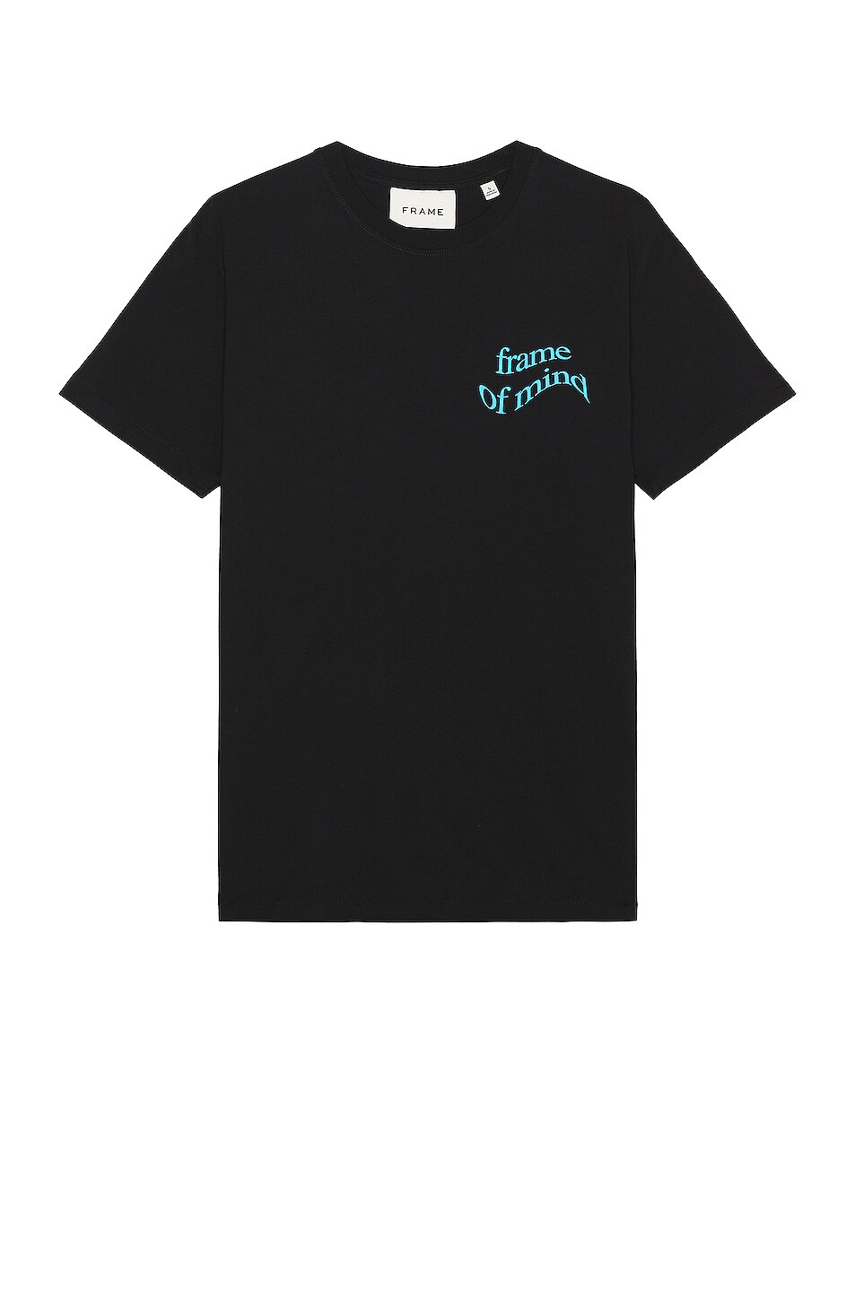 FRAME Tee in Noir & Bright Blue | FWRD