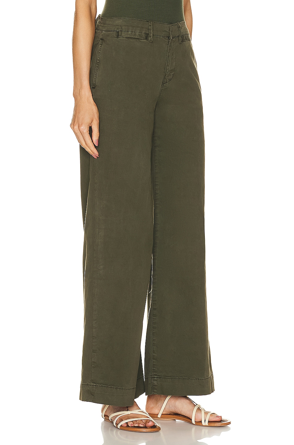 FRAME Wide Leg Tomboy Trouser in Washed Fatigue | FWRD