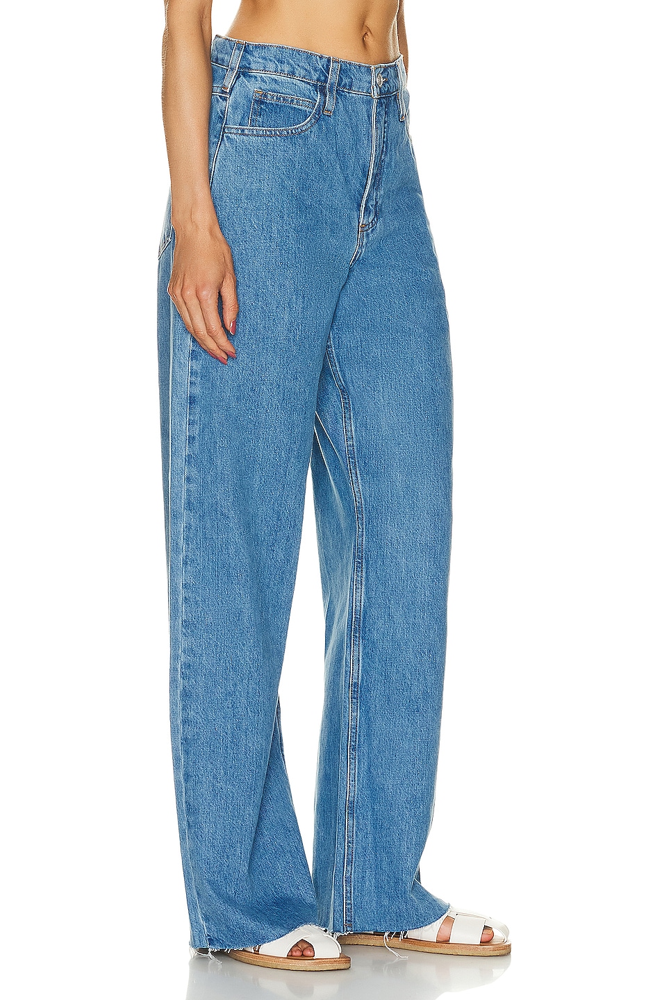 FRAME Le High & Tight Wide Leg in Meadow | FWRD