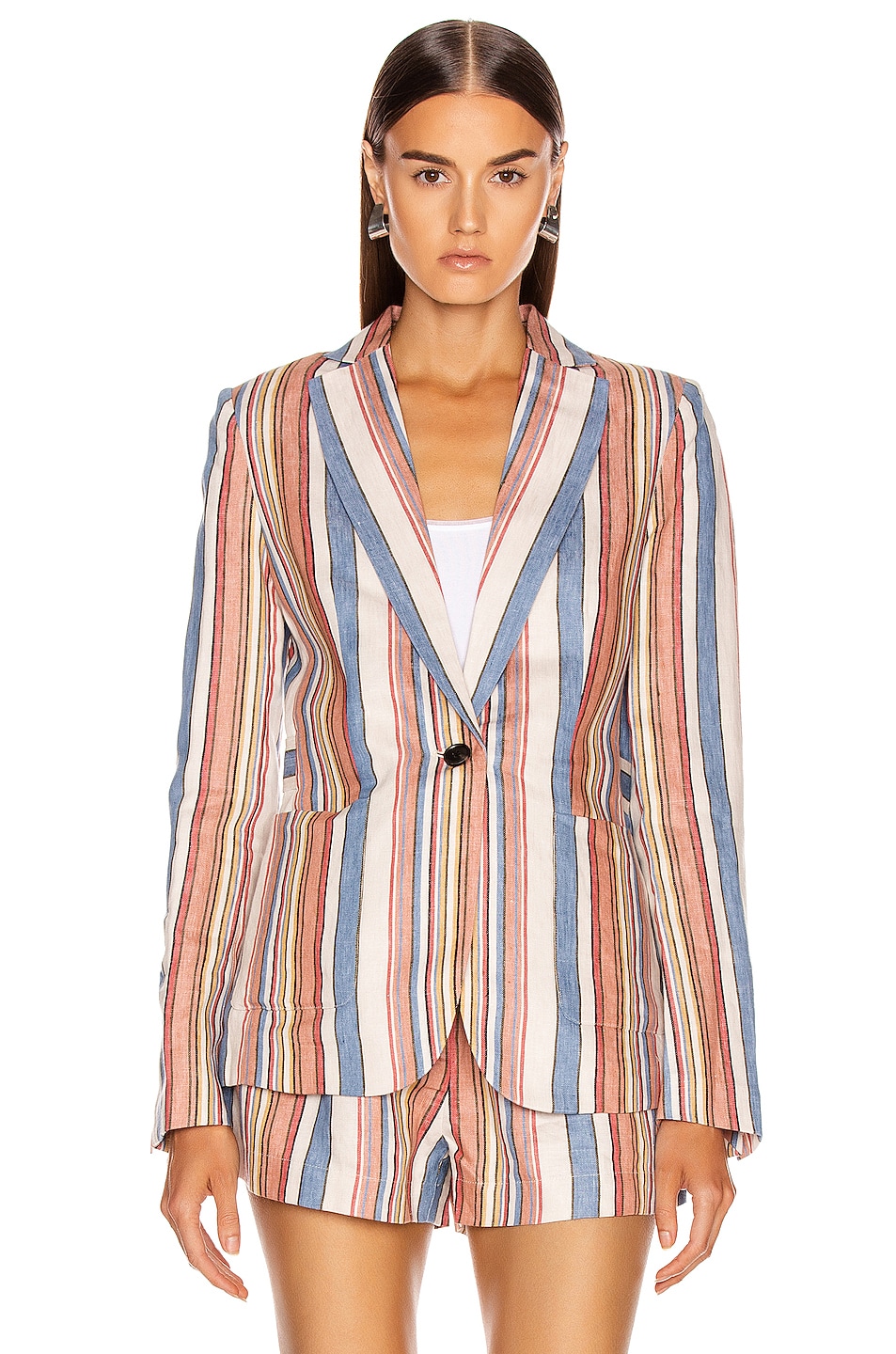 FRAME Classic Patch Blazer in Birkin Blue Multi | FWRD