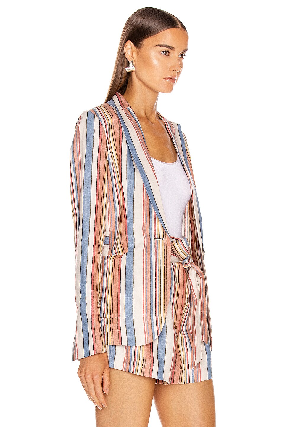 FRAME Classic Patch Blazer in Birkin Blue Multi | FWRD