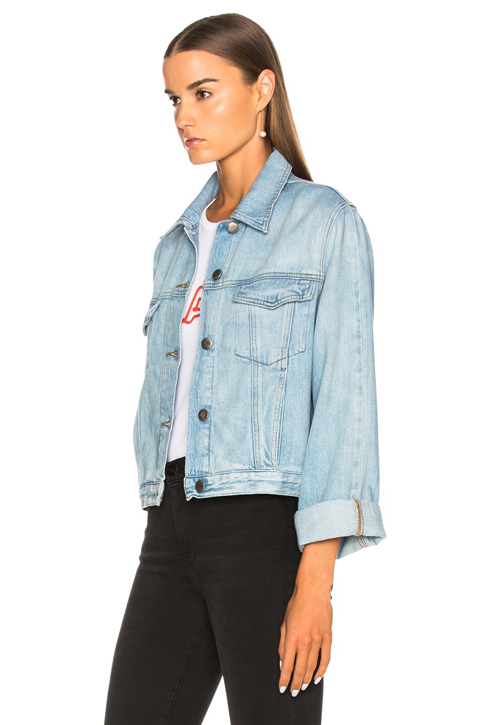 FRAME Embroidered Cuffed Jacket in Rydell Ave | FWRD