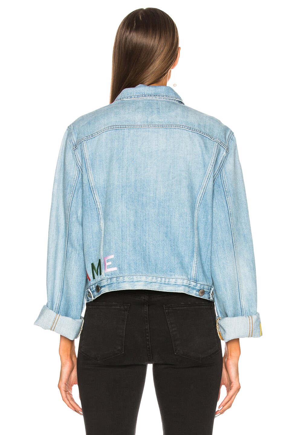 FRAME Embroidered Cuffed Jacket in Rydell Ave | FWRD