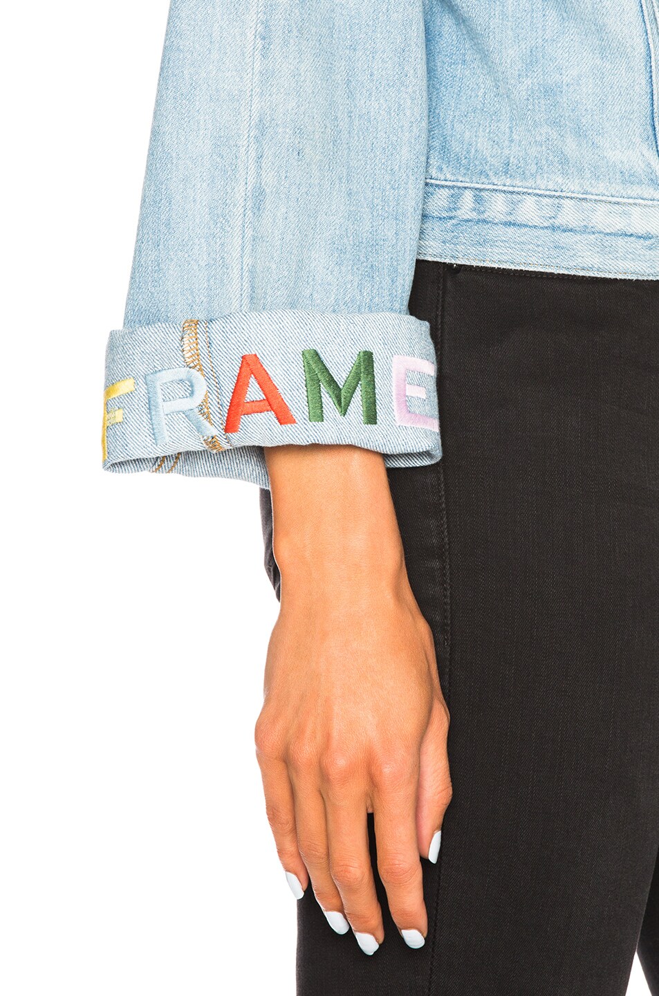FRAME Embroidered Cuffed Jacket in Rydell Ave | FWRD